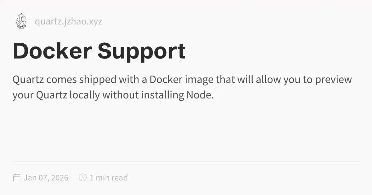Docker Support