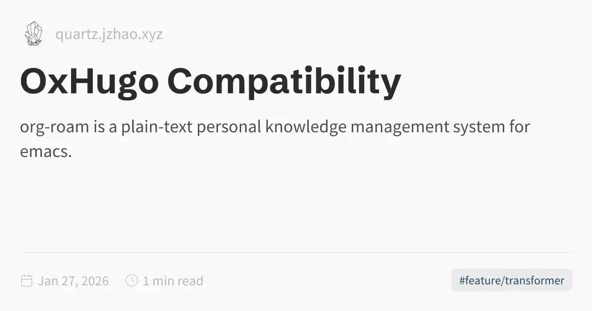 OxHugo Compatibility
