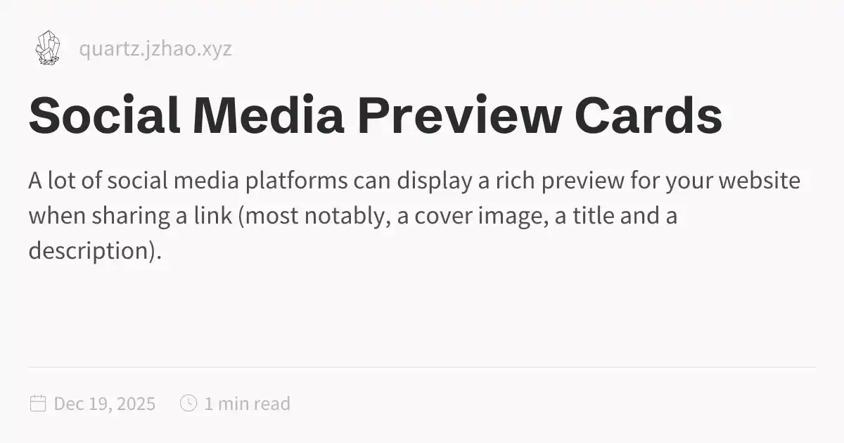 Social Media Preview Cards