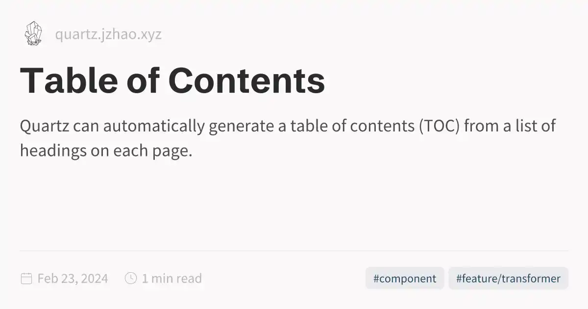 Table of Contents